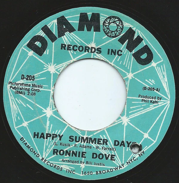 RONNIE DOVE - Happy Summer Days / Long After - disque vinyle d'occasion ...