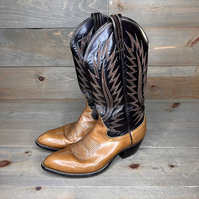 DAN POST 6994 Western Boots Brown Black Biltrite Cowboy Leather Men's ...