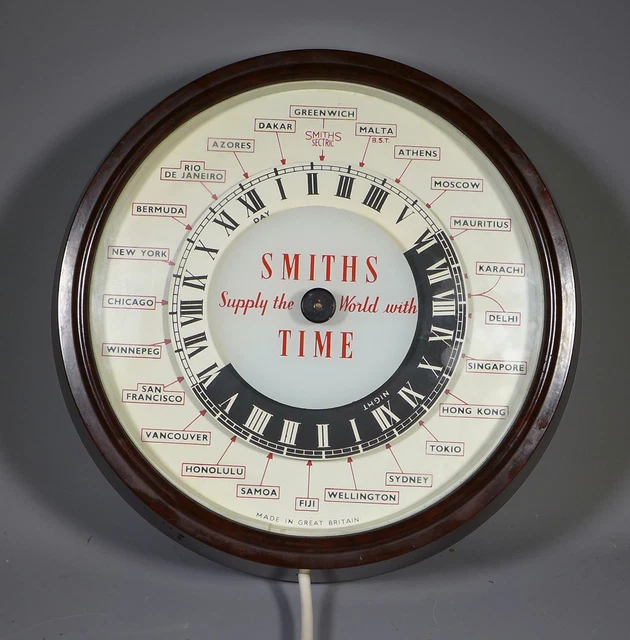 RARE VINTAGE BAKELITE Smiths Sectric World Time Electric Advertising ...