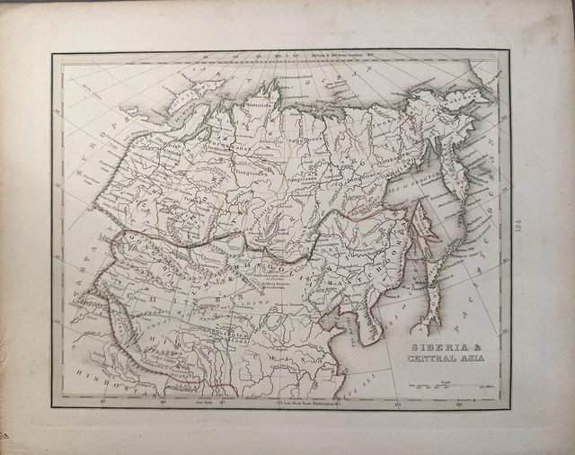 1835 SIBERIA & Central Asia Original Map, Hand Colored Outlines $38.99 ...