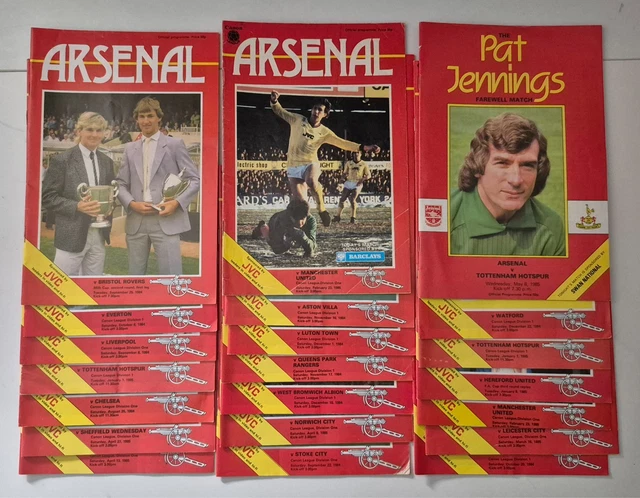 ARSENAL MATCHDAY PROGRAMMES: 1984-85 Job Lot Bundle x21 inc Pat ...