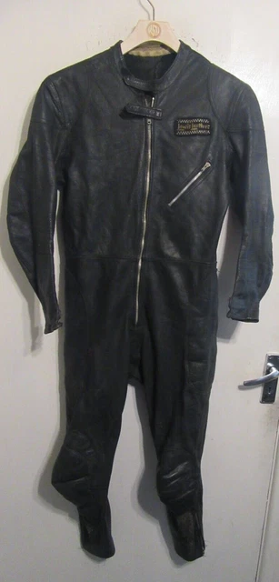 VINTAGE 70'S AVIAKIT Lewis Leathers Motorcycle Racing Suit Size S Track ...
