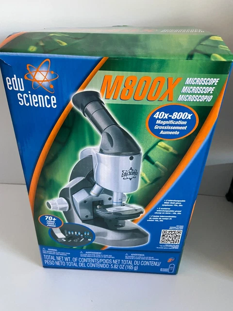 EDU SCIENCE M800X Microscope 40x-800x Magnification 70 Pieces Kit New ...