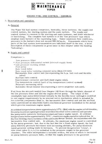 VIPER JET ENGINE Service Manual Mk 5 series 1970's RARE Bristol Rolls ...