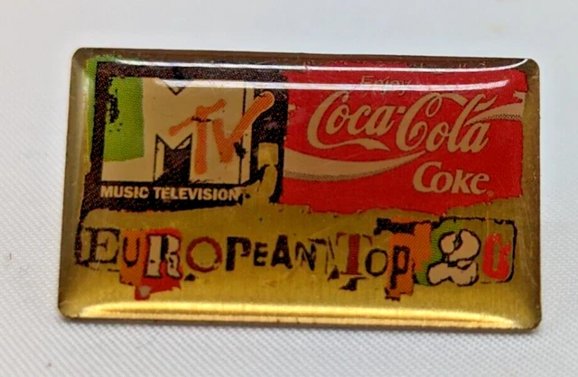 COCA COLA MTV European Top 20 Pin Badge Brooch - Free Aus Postage EUR ...
