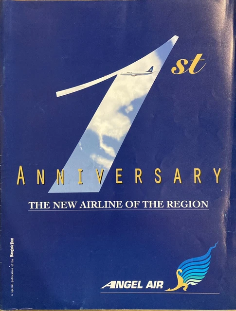 ANGEL AIRLINES OF Thailand ANNIVERSARY BROCHURE B737 STEWARDESS 1999 ...