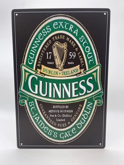 BLECHSCHILD GUINNESS 20X30CM Nostalgie Retro Reklame Vintage Geschenk ...