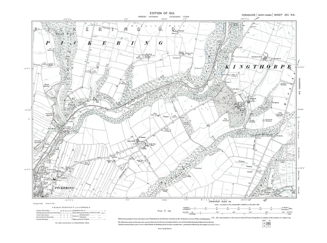 OLD MAP OF Pickering (SE), Thornton Dale, Yorkshire 1913 Repro 91 SE £ ...