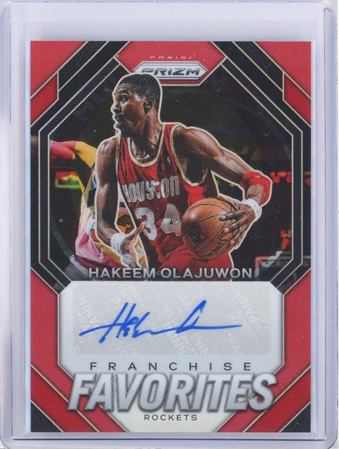 2023-24 PANINI PRIZM Hakeem Olajuwon #FF-HAK franchise favoris rouge ...
