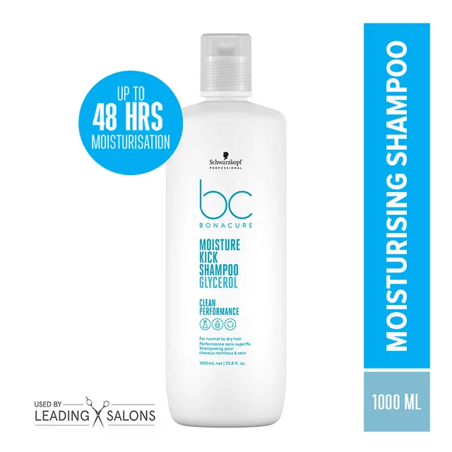 SCHWARZKOPF PROFESSIONAL BONACURE Moisture Kick Shampoo 1000ml Free ...