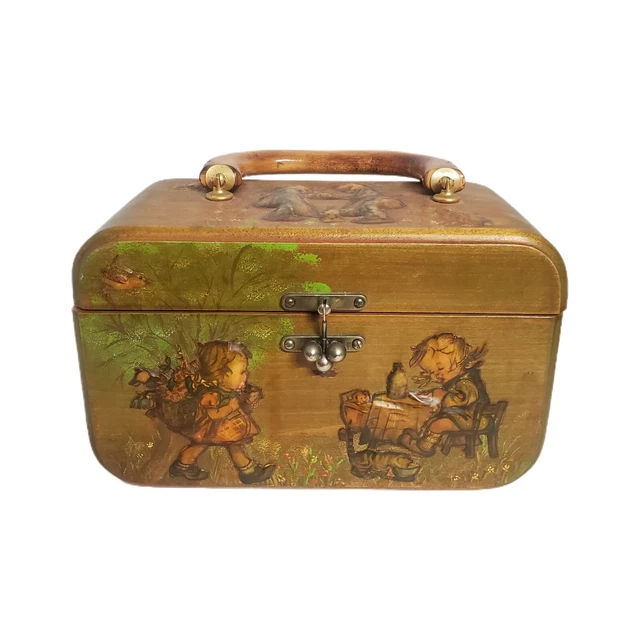 HUMMEL RARE VINTAGE 60s70s Wooden Hummel box Purse jewelry with mirror ...