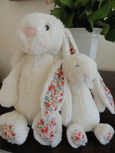 JELLYCAT BASHFUL BUNNY Bundle Blossom White Rabbits Retired Collectable ...