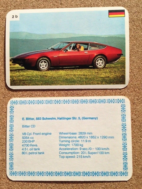 TOP TRUMPS SINGLE Card World Class Sports Cars Dubreq - Various Models ...