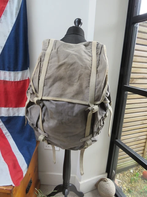 VINTAGE 1950'S BROWN Best BB Highland All British Rucksack, Grey Canvas ...