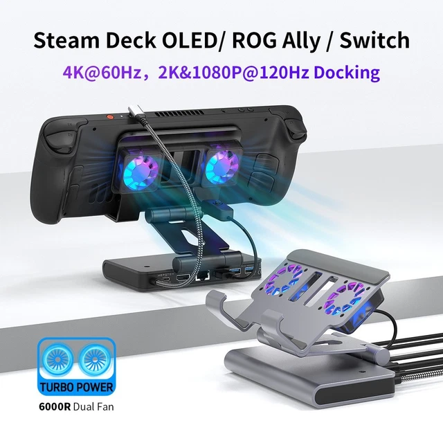 FÜR ONEXPLAYER FÜR APEX 4K60Hz Dockingstation mit zwei 6000 RPM Lüftern ...