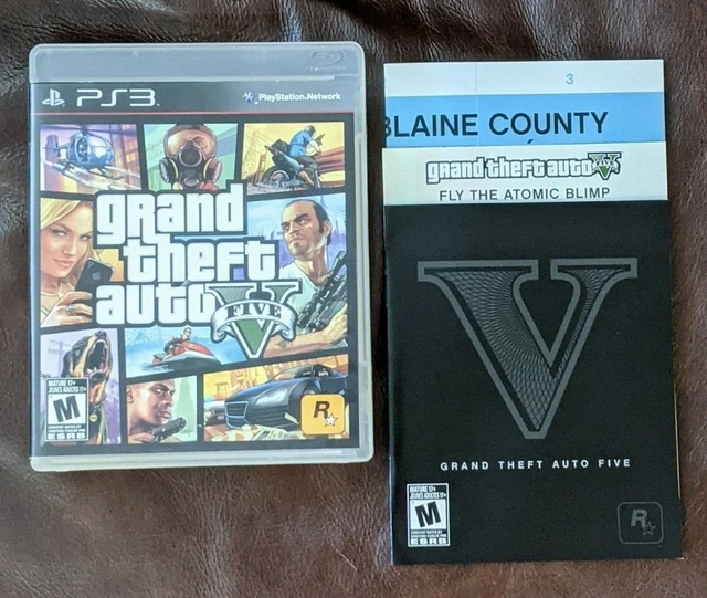 GRAND THEFT AUTO V GTA 5 (PS3 Sony Playstation 3 2013) Complete w/ Map ...