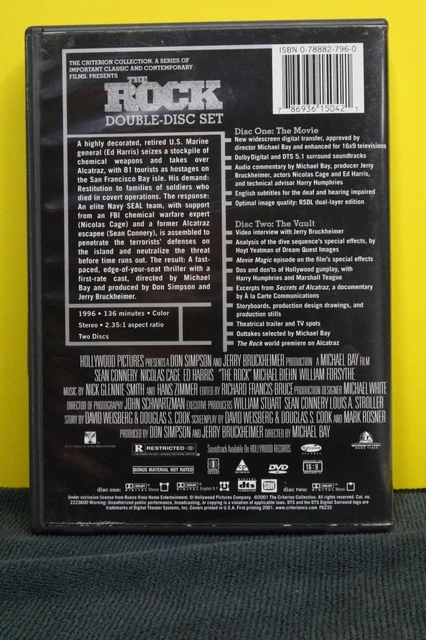 DVD DOUBLE DISC Set THE ROCK Sean Connery Nicolas Cage Excellent ...