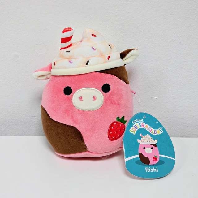 SQUISHMALLOWS KELLYTOY 5& Rishi The Strawberry Cow Milkshake Plush Toy ...