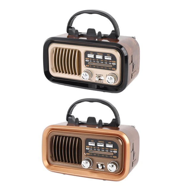 RETRO RADIO WITH BT Speaker Memory Card USB Playback Solar Battery ...