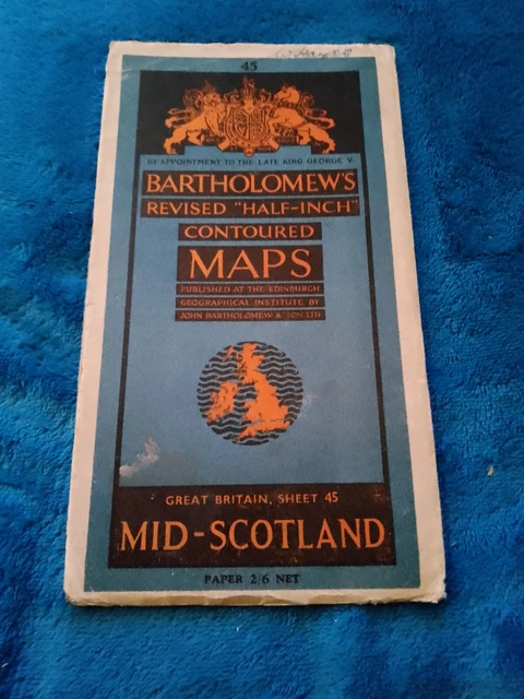 VINTAGE BARTHOLEMEW'S MAP of Mid Scotland £3.45 - PicClick UK