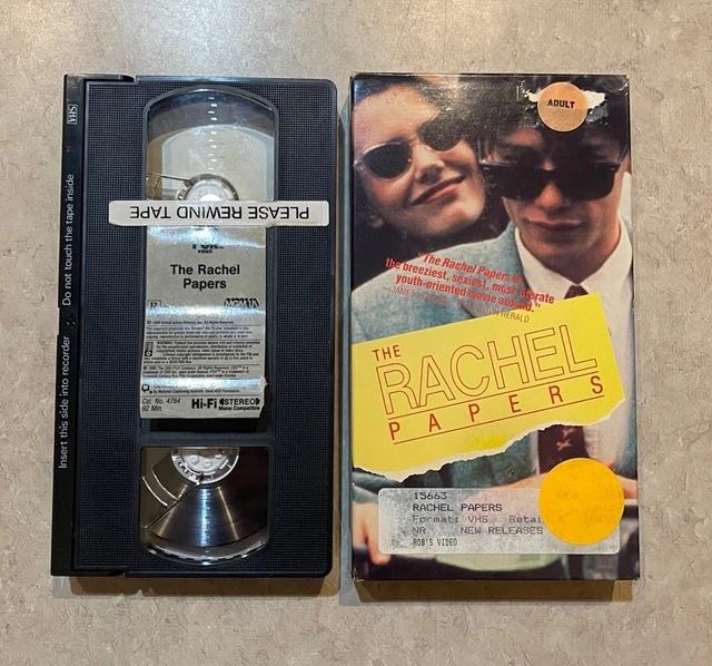 THE RACHEL PAPERS VHS 1989 CBS Fox Video Drama Dexter Fletcher Lone ...