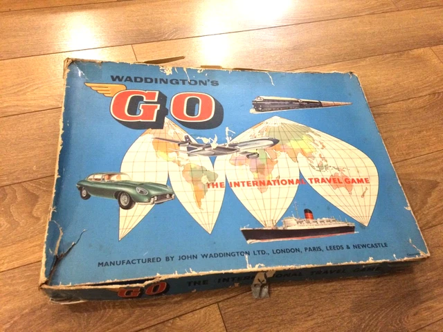 VINTAGE GO BOARD Game Waddingtons International Travel Game Dated 1961 ...