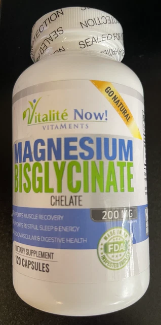 MAGNESIUM BISGLYCINATE 200MG 100% Chelated - Max Absorption ...