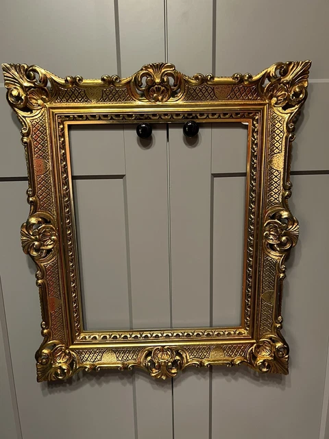 VTG CHUNKY ORNATE Grand Rococo Style Gold frame ONLY Picture 16”x20” Or ...
