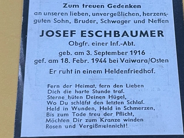 STERBEBILD 2WK.OBERGEFR-E INF-ABT-1944 b Vaiwara/Osten EUR 5,00 ...