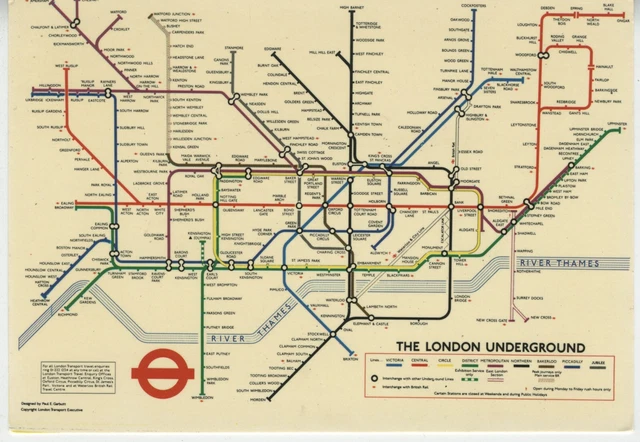 VINTAGE 1960S OR 70s London Underground Map of Tube System £10.10 ...