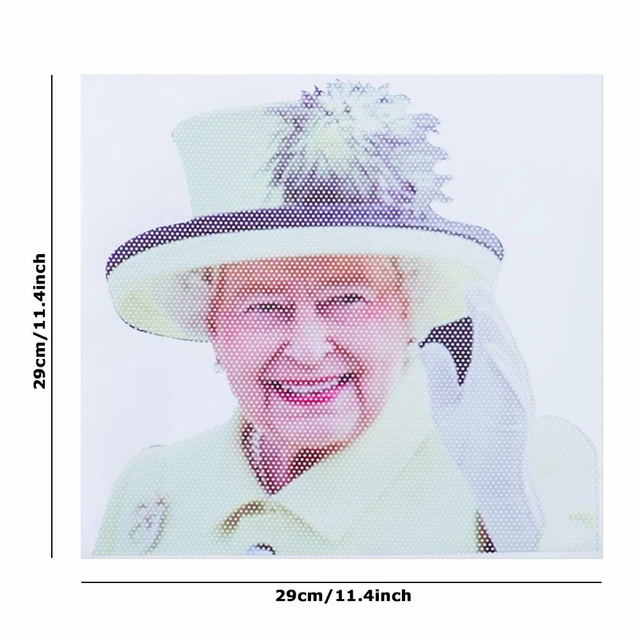 WINDOW DECALS CELEBRITY Platinum Jubilee 3D Queen Elizabeth Car Window ...