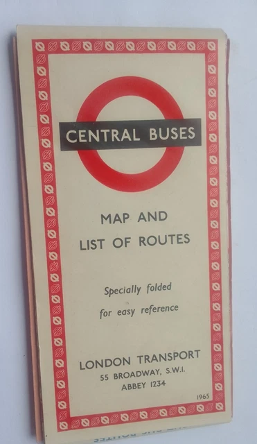 LONDON BUSES MAP List Of Routes 1965 London Transport Information ...