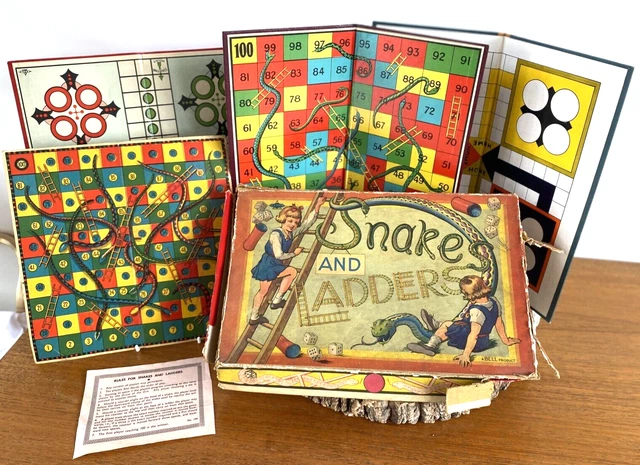 VINTAGE BOARD GAMES (Snakes & Ladders And Ludo) - Original Box - Great ...