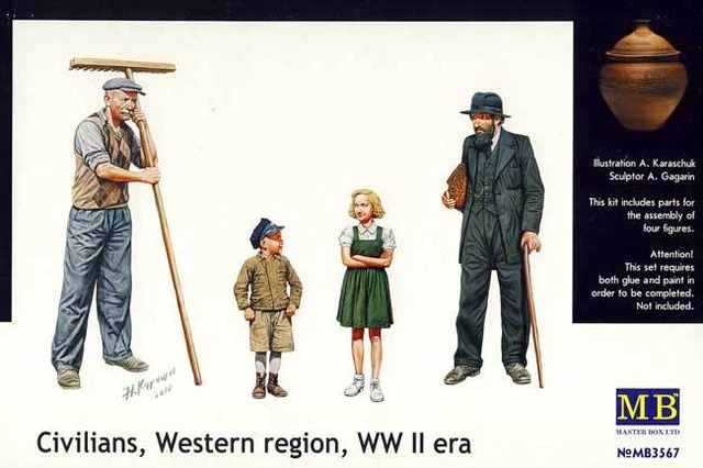 MB MASTERBOX CIVILS Western Région WW2 Era Civils 1:3 5 Modèle-kit Kit ...
