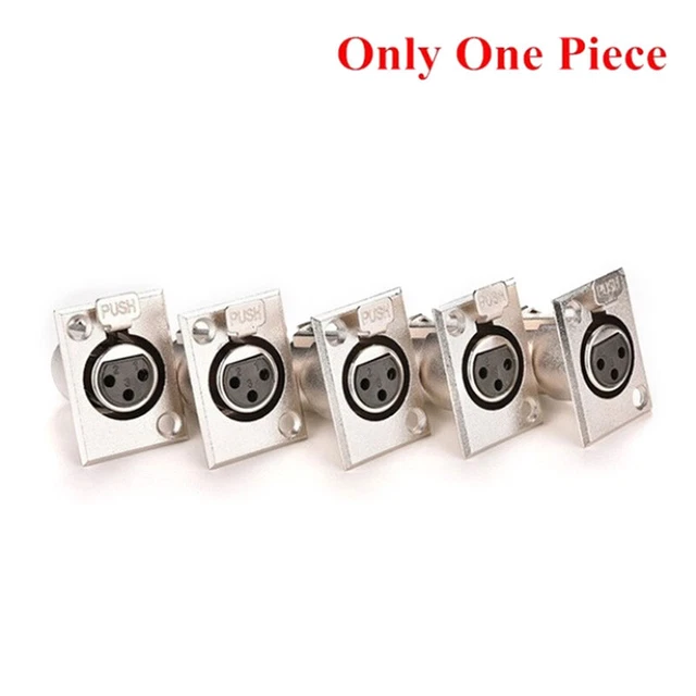 FEMALE CHASSIS SOCKET 3-Pin XLR Jack Panel Mount Connector Nickel ...