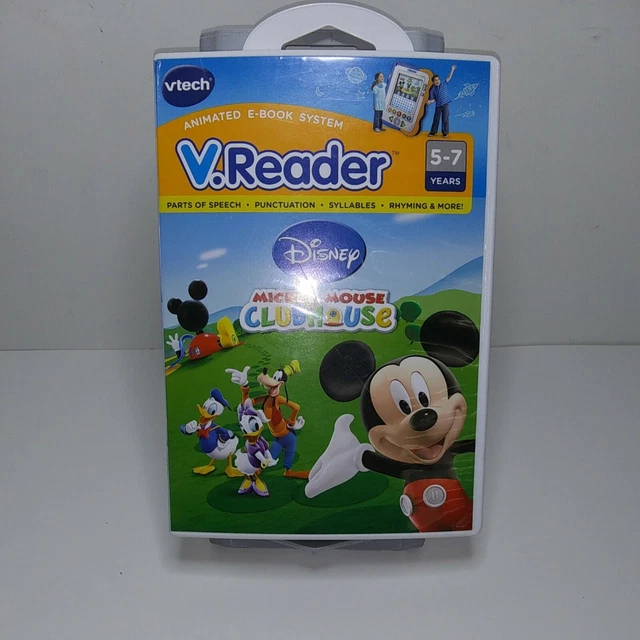 DISNEY'S MICKEY MOUSE Clubhouse Vtech V.Reader e-book animato. Età 5-7 ...