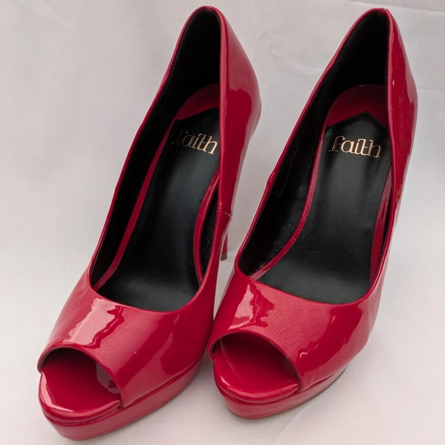 FAITH RED HIGH Heeled Shoes size 38 UK5 £16.31 - PicClick UK