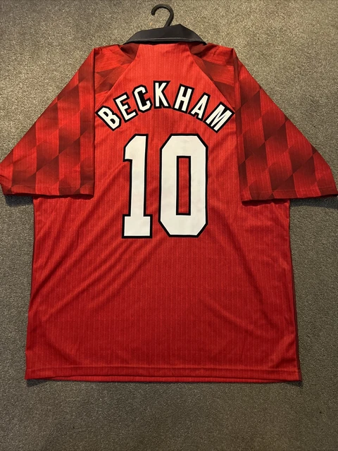 MANCHESTER UNITED FOOTBALL Shirt Jersey 1996/97 Home David Beckham L ...
