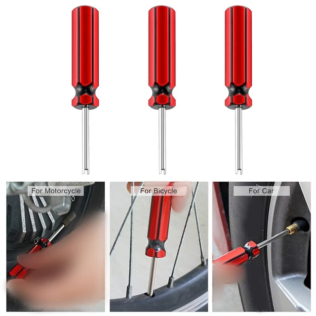 STEEL VALVE CORE Installation Kit Essential Tool for Tire Tube Repair 3 ...