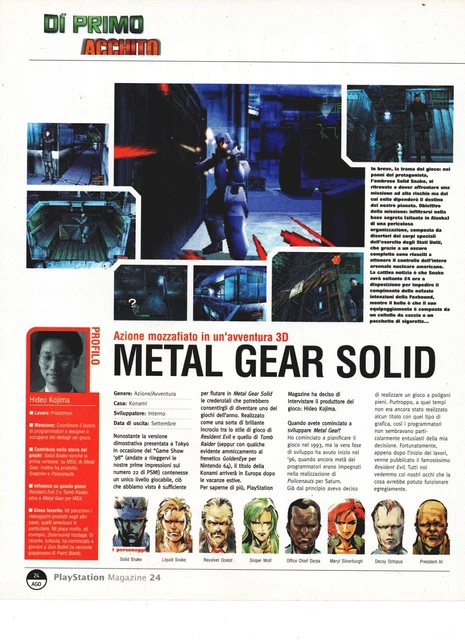 MAGAZINE ARTICLE RECENSIONE METAL GEAR SOLID Playstation PS1 Italian ...