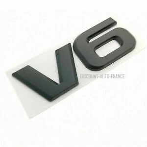 LOGO EMBLEMS V6 emblem 3D logo BLACK car sticker tuning sticker metal £ ...