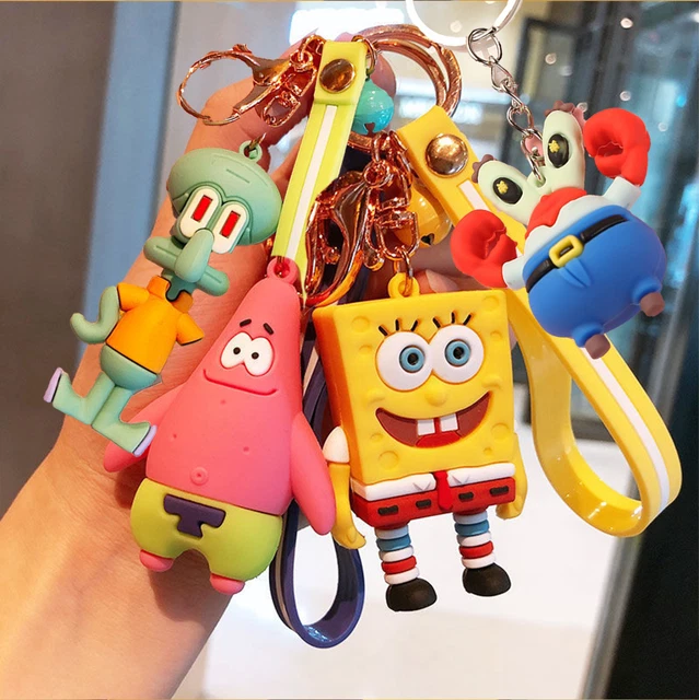 UK SPONGEBOB SQUAREPANTS Squidward Patrick Keychain Band Figure Keyring ...
