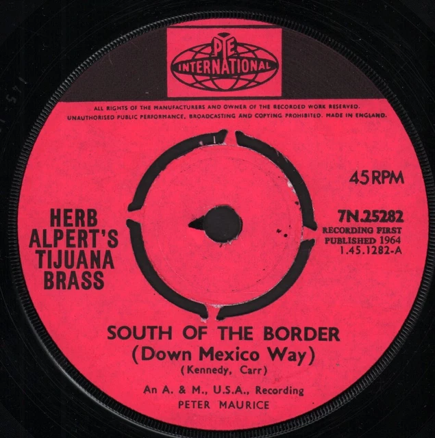 HERB ALPERT'S TIJUANA Brass South of the Border 7" vinyl UK Pye ...