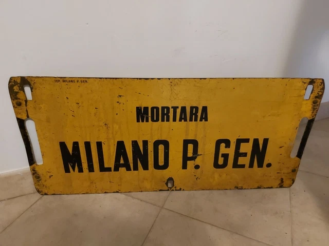 TARGA TABELLA FERROVIARIA Ferrovie Dello Stato MILANO P. GENOVA ...