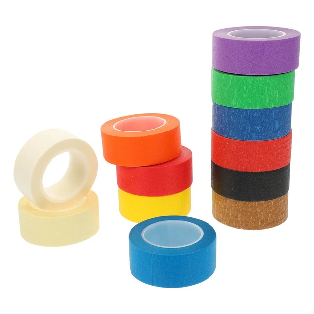 12 ROLLS COLORFUL Masking Tapes Craft Art Paper Tapes DIY Masking Tapes ...
