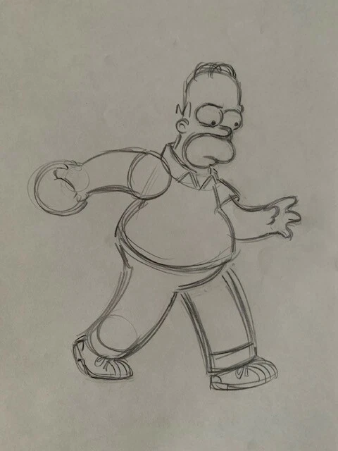 THE SIMPSONS PENCIL Animation Drawing - Homer "Flanders and his kids ...