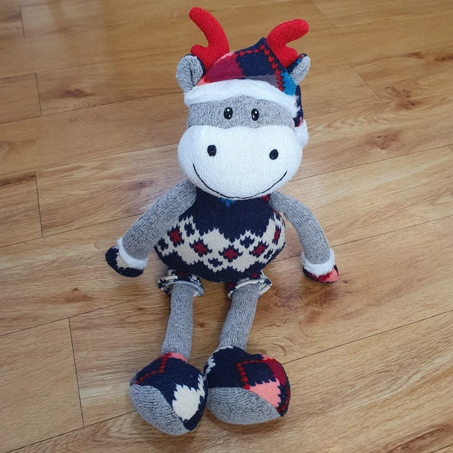 KNITTED STYLE HIPPO Plush Soft Toy Sunshine Dong Sheng Wearing Hat Grey ...