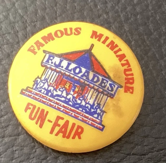 F J LOADES Famous Miniature Fun Fair, Vintage Tin Plate Badge EUR 1,17 ...