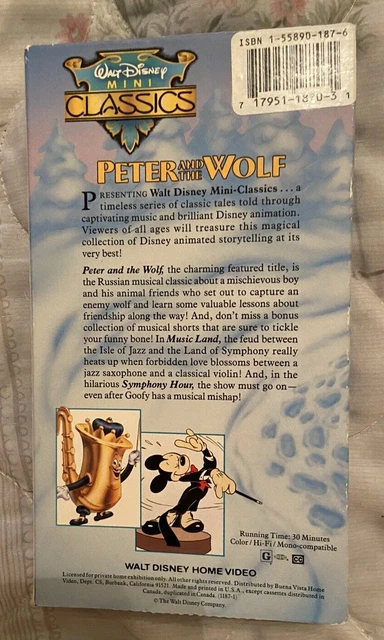 Peter And The Wolf Vhs Walt Disney Mini Classics Vintage Eur 11 21