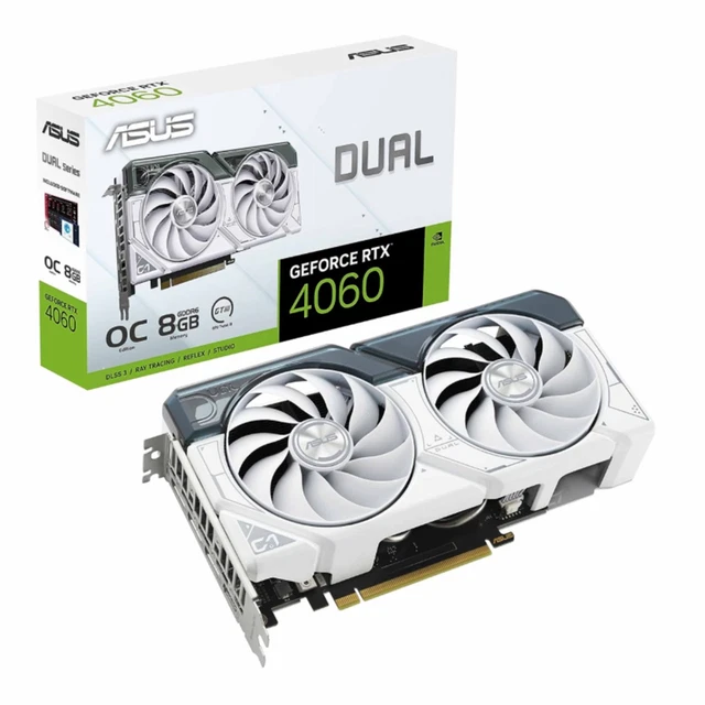 ASUS NVIDIA GEFORCE Rtx 4060 8gb Oc Edition Bianca White Scheda Video ...